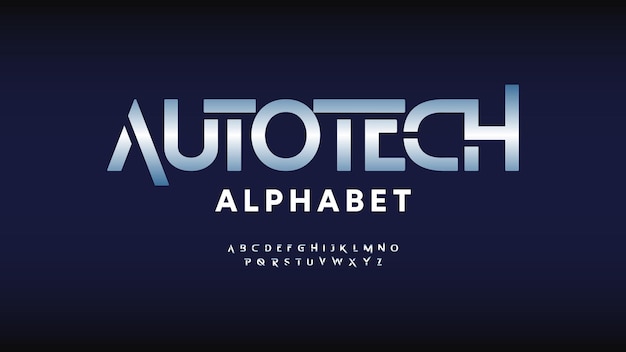 Sleek and Futuristic Autotech Alphabet Design | Jiffy Designs