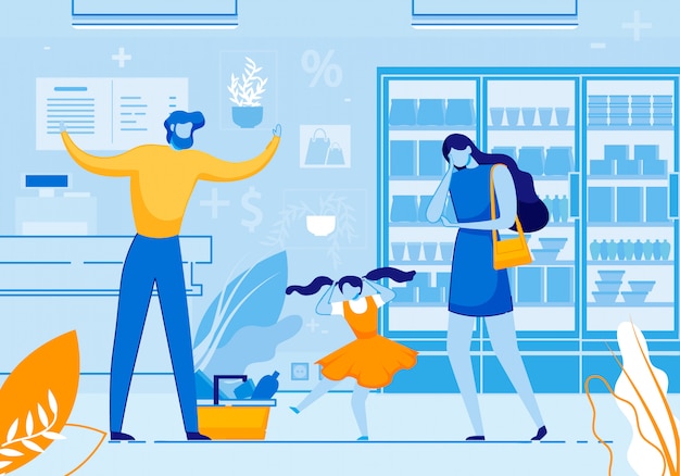 Vibrant Family Shopping Moment in a Modern Grocery Store | Jiffy Designs