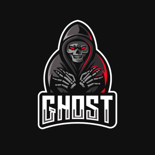 Ominous Hooded Figure with Glowing Red Eyes and Ghost Text | Jiffy Designs