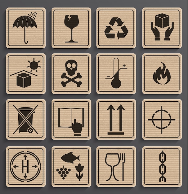 Iconic Symbols of Packaging, Shipping, and Hazard Warnings | Jiffy Designs