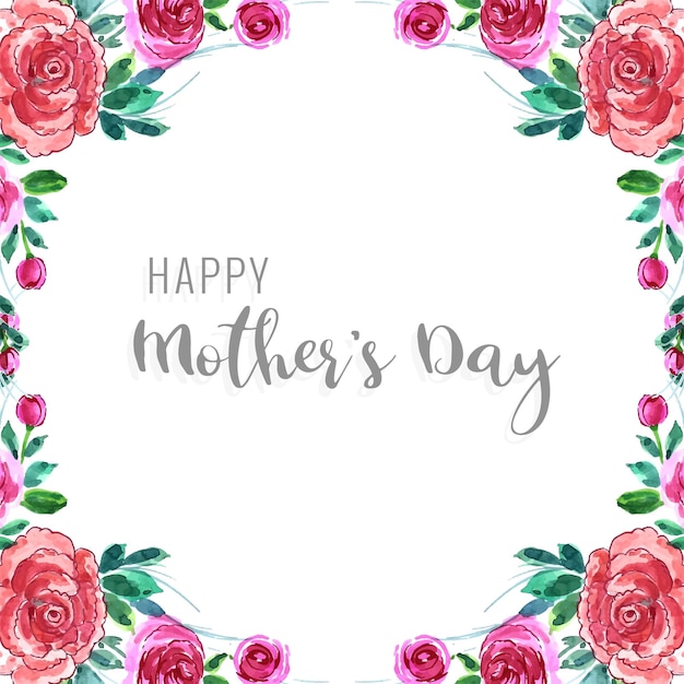 Elegant Mother's Day Floral Frame with Pink Roses | Jiffy Designs