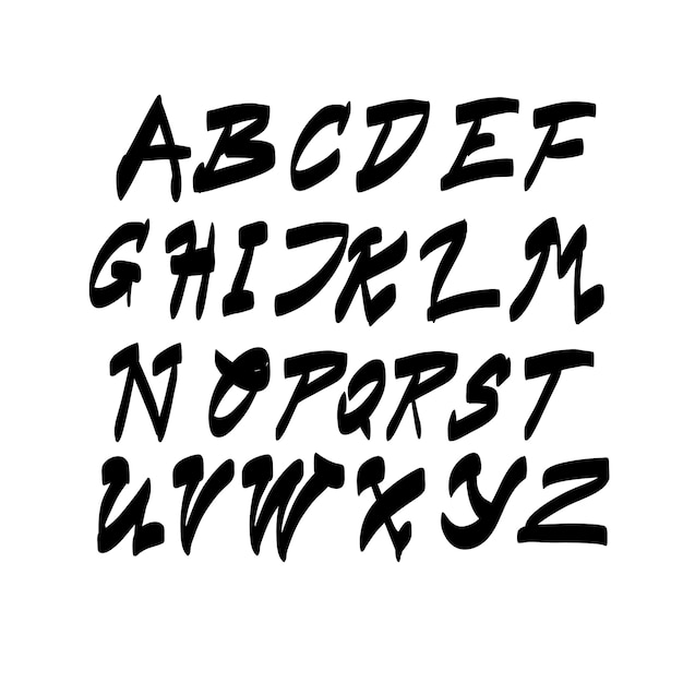 Graffiti-Inspired Bold Alphabet Design with Unique Letter Styling ...