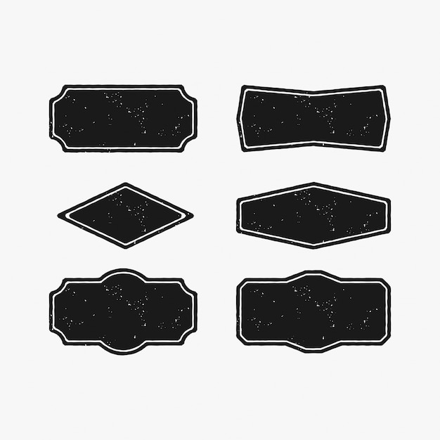 Vintage Distressed Black Labels with Textured Borders | Jiffy Designs