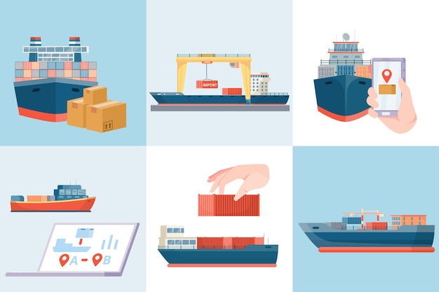 Diverse Cargo Shipping Icons and Illustrations Collection | Jiffy Designs