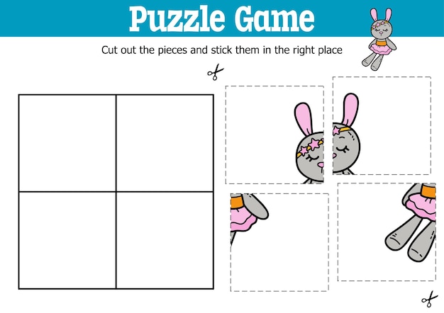 Playful Bunny Puzzle Game with Blank Spaces for Kids | Jiffy Designs