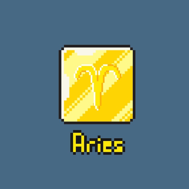 Vibrant Aries Zodiac Symbol in Pixel Art | Jiffy Designs