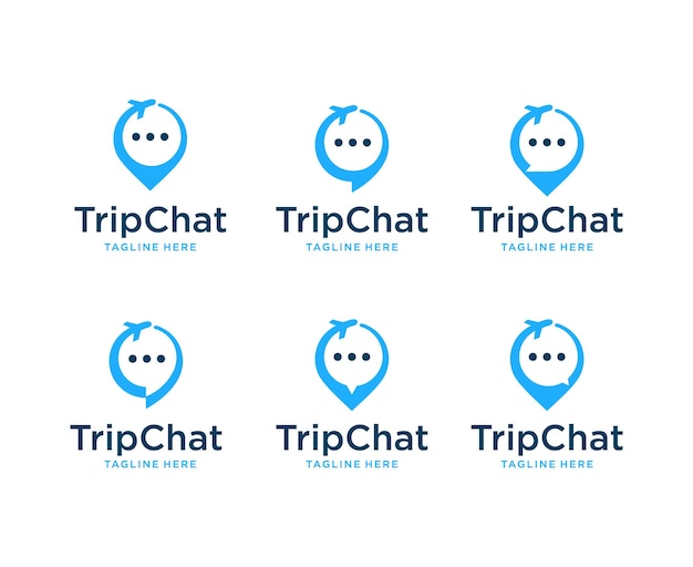 Versatile TripChat Logo Collection with Conversational Bubbles | Jiffy Designs