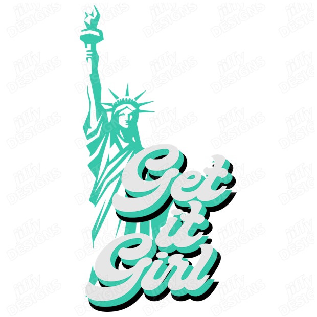 Vibrant Statue of Liberty Calligraphy Artwork | Jiffy Designs