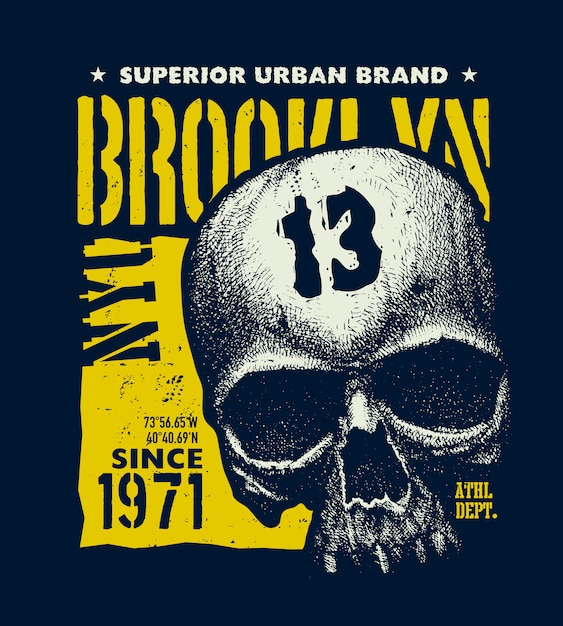 Gritty Skull Emblem of a Renowned Urban Brand Since 1971 | Jiffy Designs
