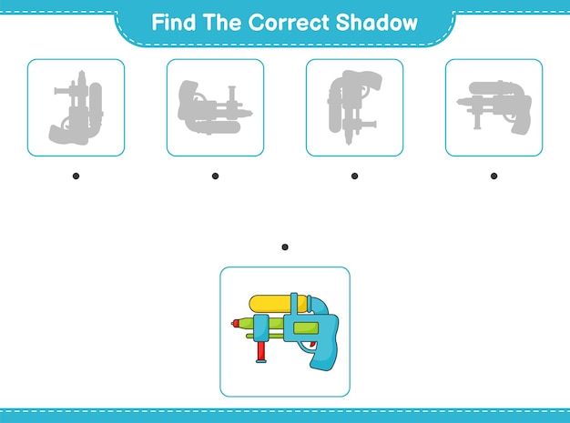 Vibrant Toy Water Gun Shadow Matching Puzzle | Jiffy Designs