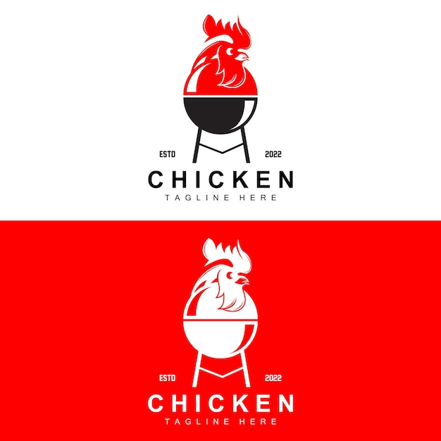 Vibrant Chicken Silhouette Logo with Tagline | Jiffy Designs