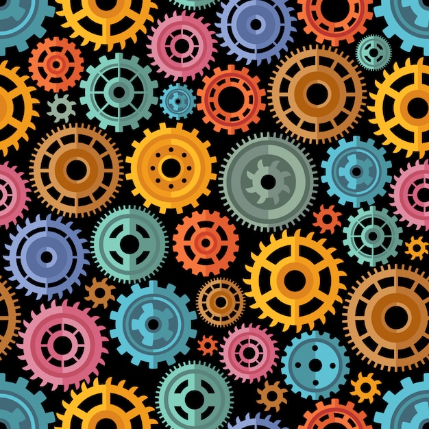 Vibrant Mechanical Gears in Diverse Colors | Jiffy Designs
