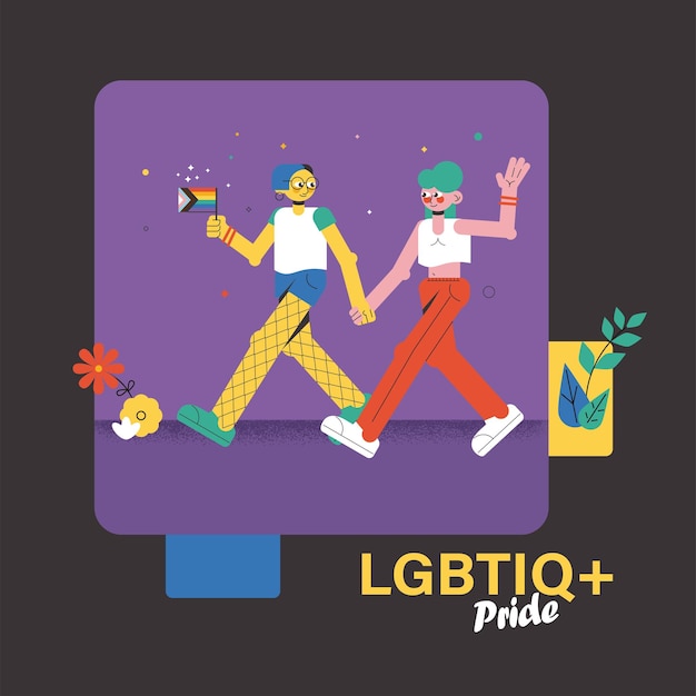 Vibrant LGBTQ+ Figures Celebrate Pride with Joy and Unity | Jiffy Designs
