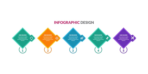 Vibrant Infographic with Numbered Geometric Shapes and Descriptive Text ...
