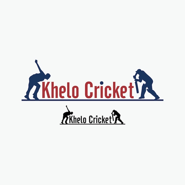 Dynamic Khelo Cricket Logo with Silhouetted Batsmen | Jiffy Designs
