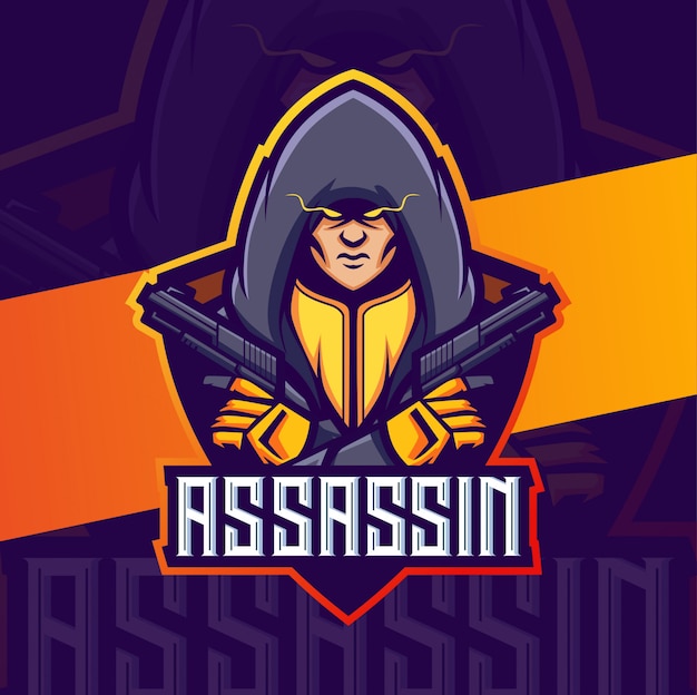 Striking Assassin Emblem with Hooded Figure | Jiffy Designs
