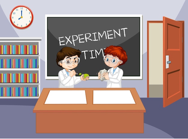 Two Young Scientists Conducting an Experiment in the Classroom | Jiffy ...