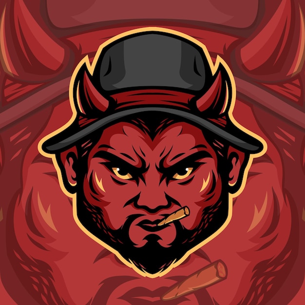 Fierce Demonic Warrior Mascot in Red and Gold | Jiffy Designs