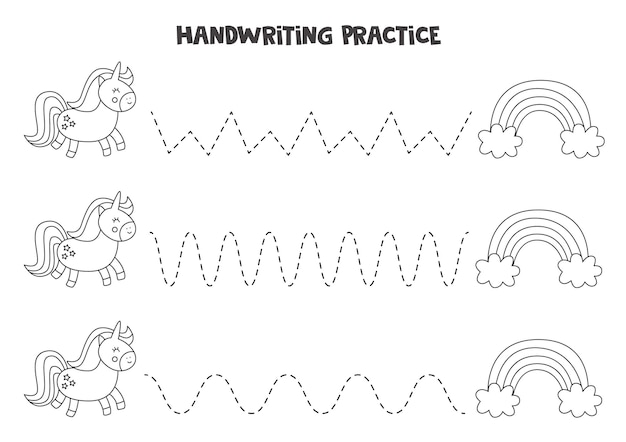 Charming Unicorns and Vibrant Rainbows: A Handwriting Practice ...