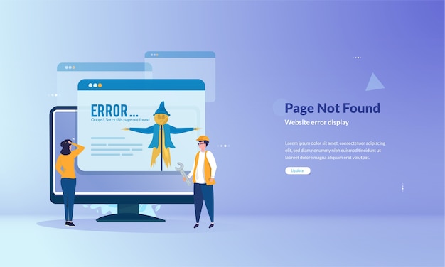 Whimsical Illustration of Website Error Page with Playful Characters ...