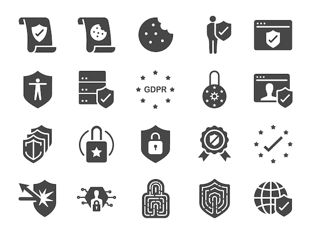Diverse Security and Privacy Icons in Minimalist Style | Jiffy