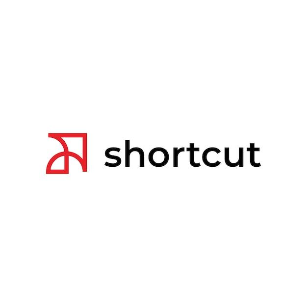 Minimalist Red and Black Shortcut Logo Design | Jiffy Designs