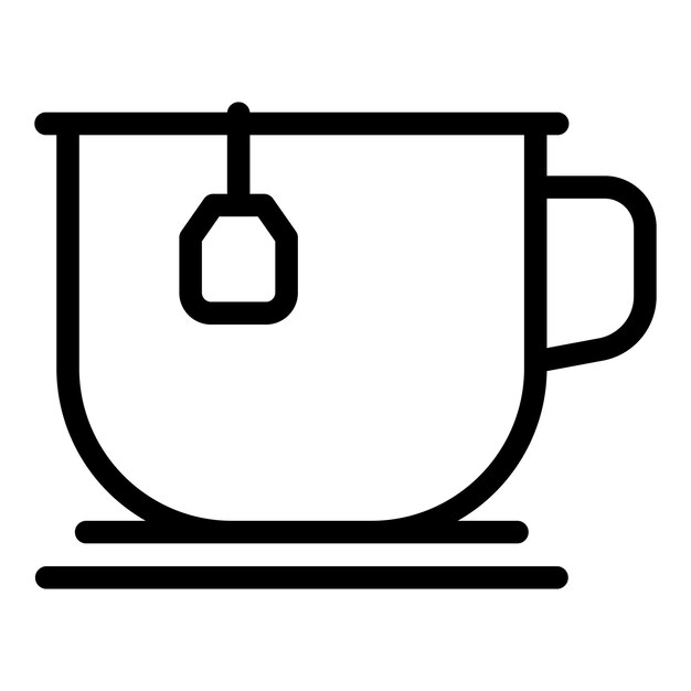 Minimalist Silhouette of a Teacup with Teabag | Jiffy Designs