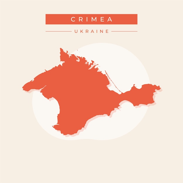 Crimean Peninsula Map in Vibrant Red and Cream Tones | Jiffy Designs