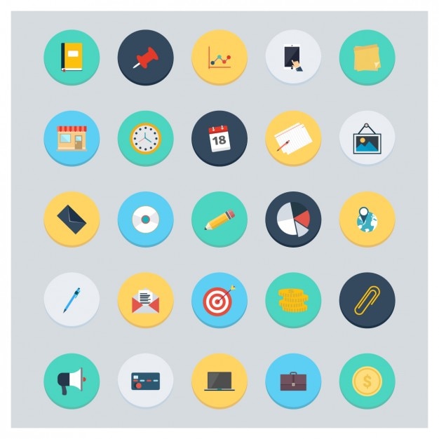 Vibrant Flat Icon Collection with Diverse Designs and Symbols | Jiffy ...