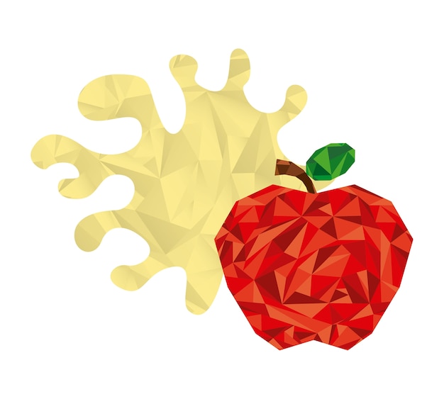Vibrant Geometric Apple with Bold Splash | Jiffy Designs