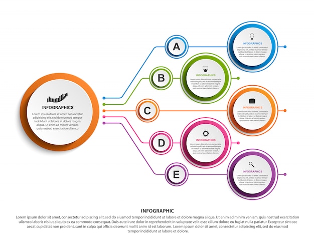 Vibrant Infographic with Interconnected Circular Elements and Icons ...