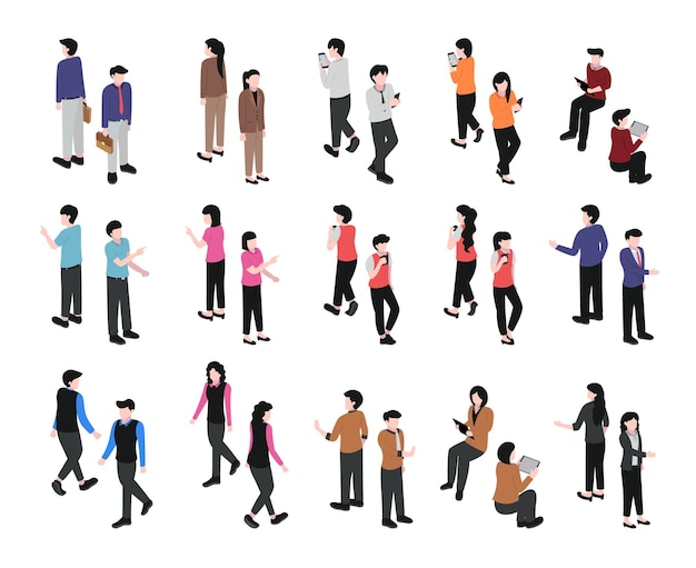 Diverse Collection of Isometric People Vector Graphics | Jiffy Designs