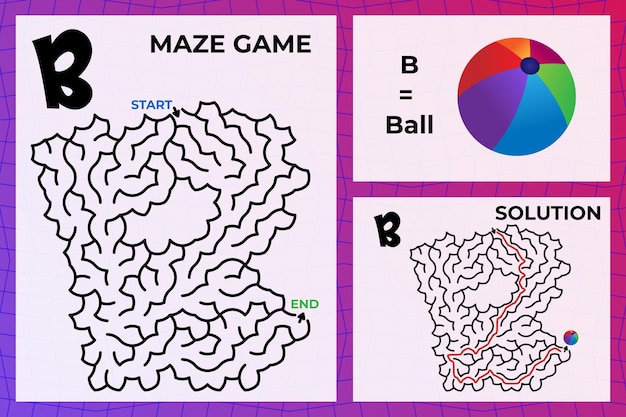 Colorful Maze Challenge: Navigate the Intricate Path to the Ball ...