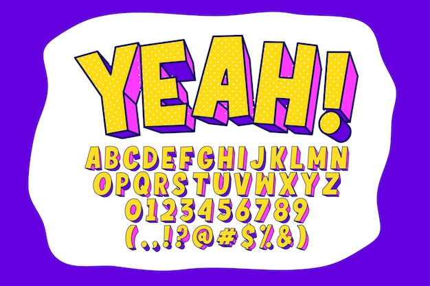 Vibrant 'Yeah!' Text with Playful Lettering and Numbers | Jiffy Designs