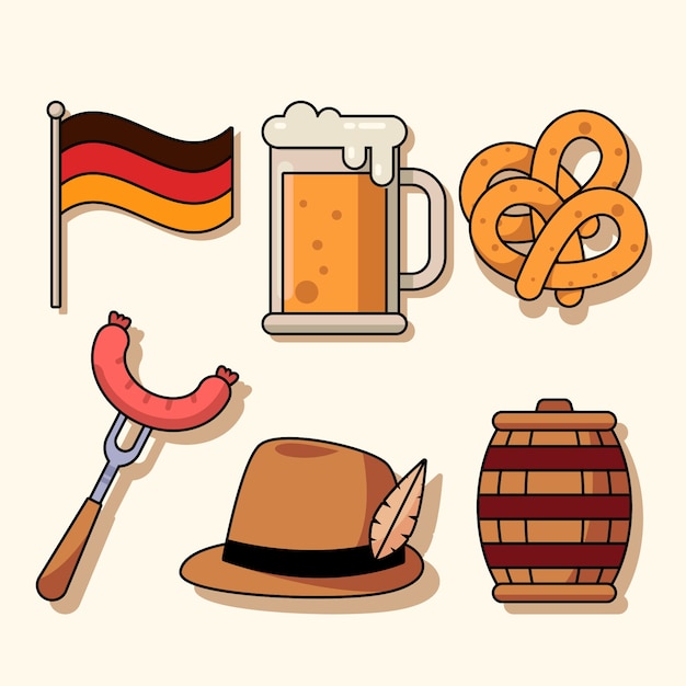 Vibrant German Oktoberfest Symbols and Icons Collection | Jiffy Designs