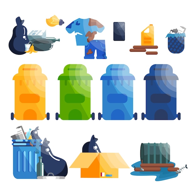 Vibrant Collection of Recycling and Waste Management Icons | Jiffy Designs