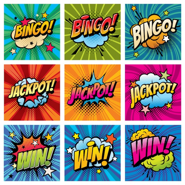 Vibrant Collection of Bingo, Jackpot, and Win Graphic Elements | Jiffy ...
