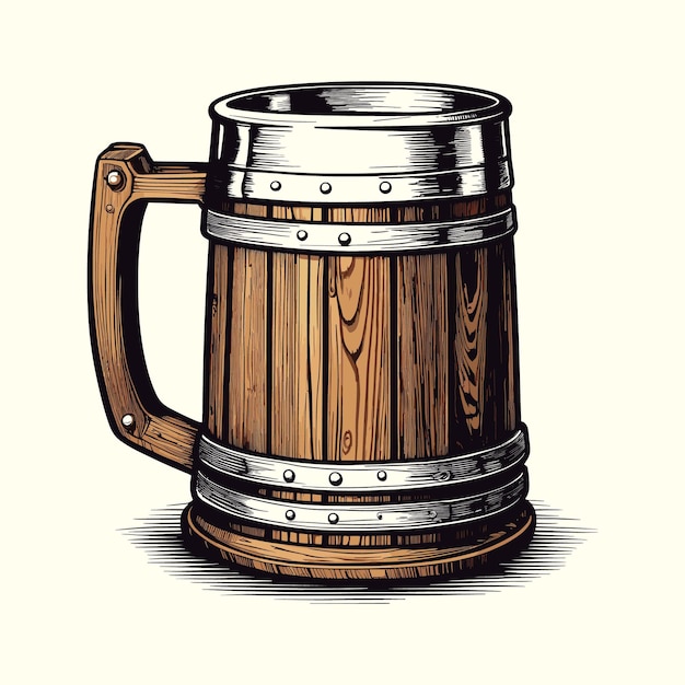 Rustic Wooden Beer Stein with Metal Accents | Jiffy Designs