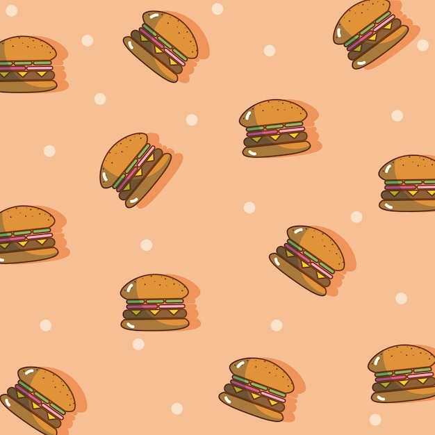 Delicious Cheeseburger Pattern on Peach Background | Jiffy Designs
