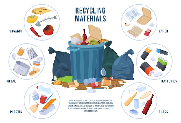 Diverse Recyclable Materials Sorted for Responsible Waste Management ...