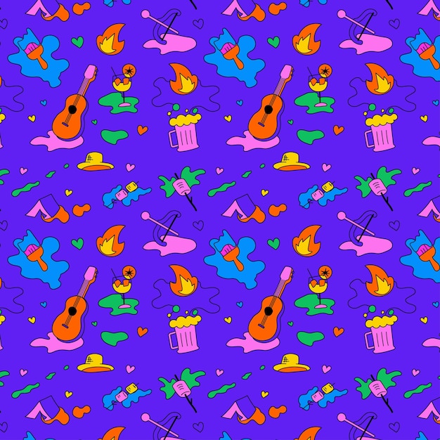 Vibrant Fiesta-Inspired Illustration with Musical Instruments and ...