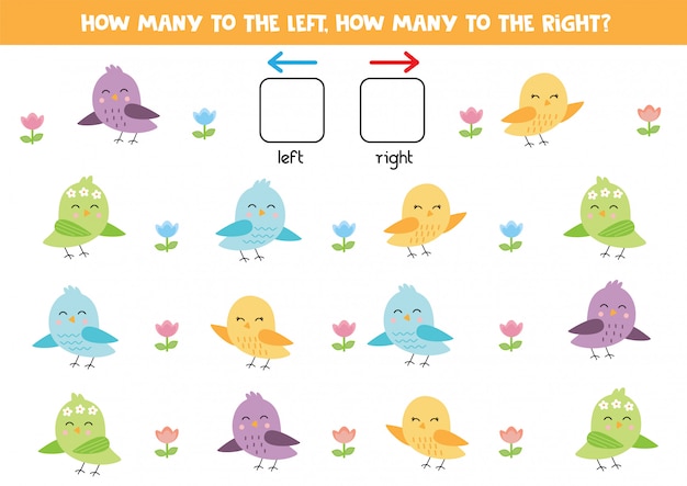 Colorful Cartoon Birds Counting Educational Illustration | Jiffy Designs