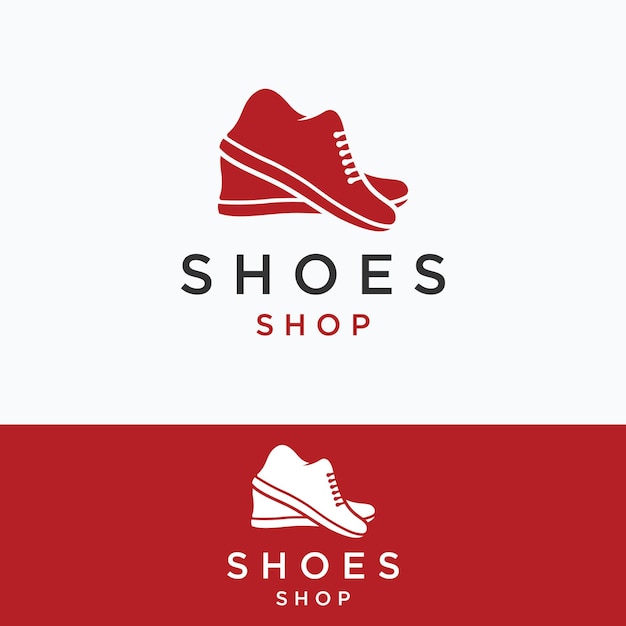 Stylish Shoe Shop Logo with Bold Crimson Sneaker Icon | Jiffy Designs