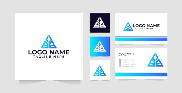 Elegant Blue Triangle Logo with Minimalist Design | Jiffy Designs