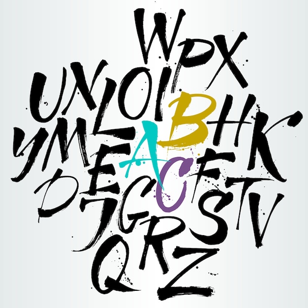 Vibrant Typographic Explosion with Intertwined Letters and Splashes ...