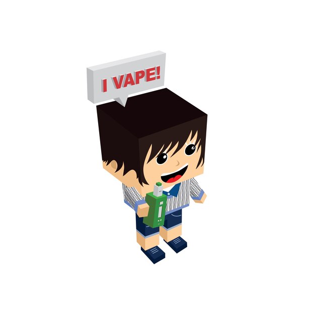 Quirky Vape Enthusiast 3D Character with Vaping Device Illustration ...