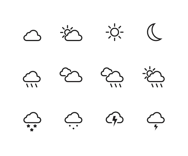 Minimalist Weather Icons: Simple Symbols for Forecast Clarity | Jiffy ...