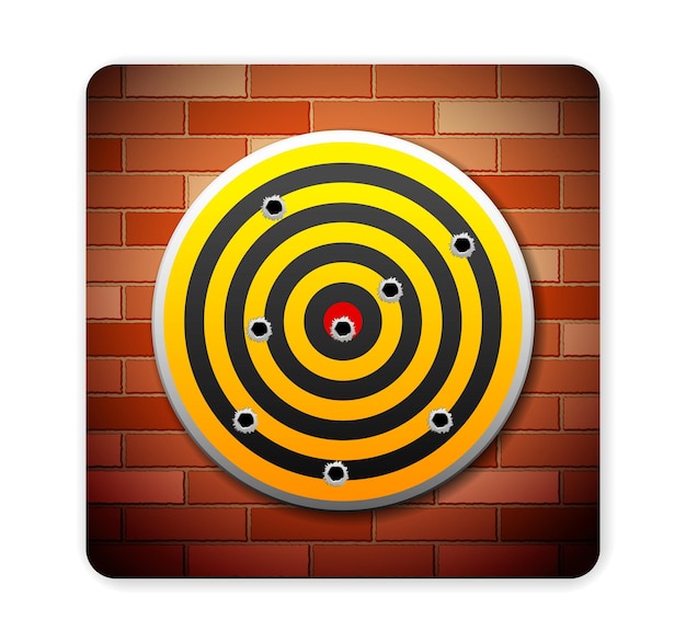 Vibrant Bullseye Target on Rustic Brick Wall | Jiffy Designs