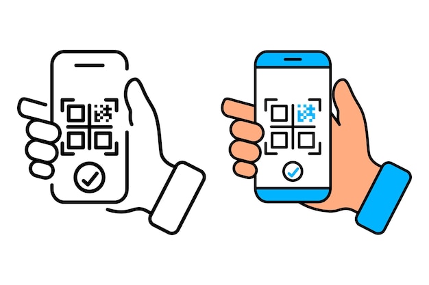Hands Holding Smartphones Scanning QR Codes on Screens | Jiffy Designs