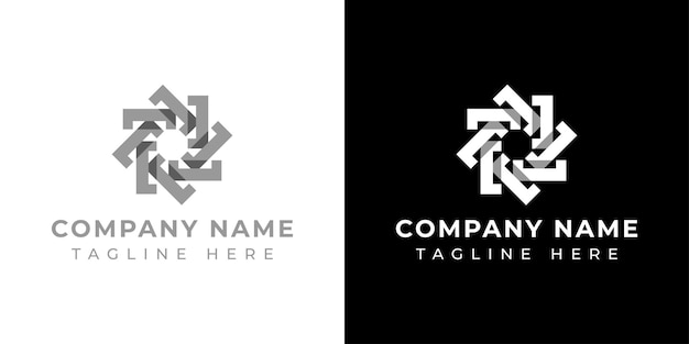 Striking Geometric Emblem with Interlocking Shapes and Sleek Monochrome ...